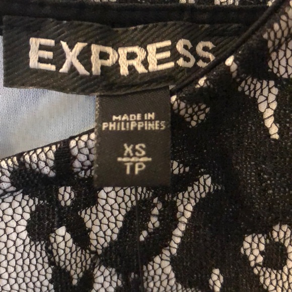 Express | Tops | Black And White Lace Peplum Tank Top Express | Poshmark